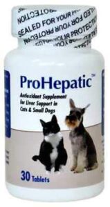 prohepatic antioxidant supplement for liver support cats small dogs 30 tablets