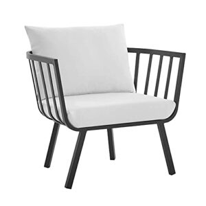 modway riverside outdoor furniture, armchair, gray white