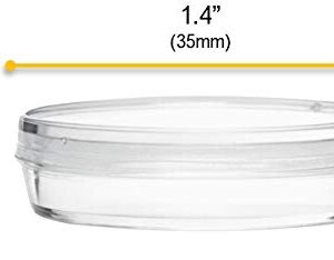 EISCO 25PK Disposable Petri Dish with Lid - Sterile - 35x15mm - Polystyrene - Triple Vented - Transparent