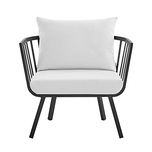 Modway Riverside Outdoor Furniture, Armchair, Gray White