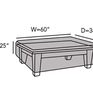 Covermates Rectangular Accent Table Cover - Patio Outdoor Furniture Cover, Water Resistant Outdoor Ottoman/Side Table Cover, Elite 300D Polyester, 60W x 36D x 25H, Charcoal