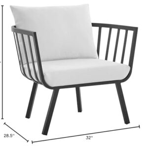 Modway Riverside Outdoor Furniture, Armchair, Gray White