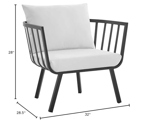 Modway Riverside Outdoor Furniture, Armchair, Gray White