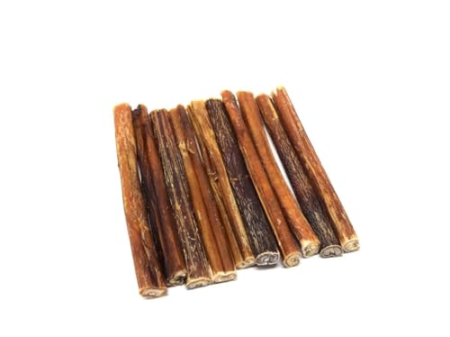 100% Natural 6-inch Thin Bully Sticks by Sancho and Lola's (35 Pack) Healthy, High Protein Dog Chew - Natural Scent Dogs Love