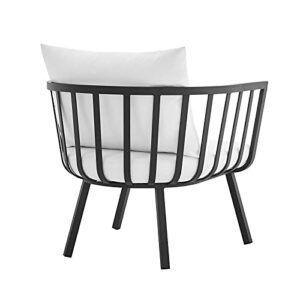 Modway Riverside Outdoor Furniture, Armchair, Gray White