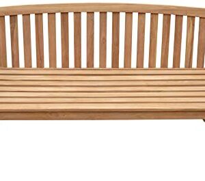 Seven Seas Teak Buenos Aires Outdoor Patio Oval Bench, 5 Foot, Made from Solid Teak Wood