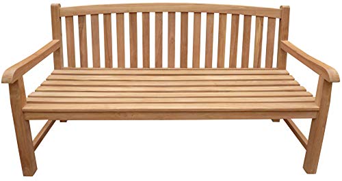 Seven Seas Teak Buenos Aires Outdoor Patio Oval Bench, 5 Foot, Made from Solid Teak Wood