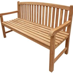 Seven Seas Teak Buenos Aires Outdoor Patio Oval Bench, 5 Foot, Made from Solid Teak Wood