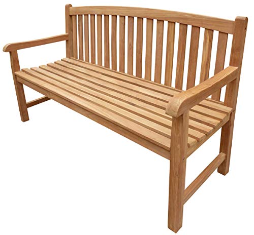 Seven Seas Teak Buenos Aires Outdoor Patio Oval Bench, 5 Foot, Made from Solid Teak Wood