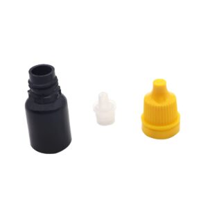 FZBNSRKO 50pcs 5ml Empty Black Plastic Squeezable Dropper Bottles Eye Liquid Dropper Bottles with Childproof Cap,Color in Random