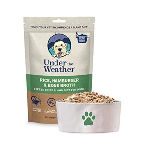 under the weather bland diet for dogs | easy to digest for sick dogs | always be ready | contains electrolytes - natural freeze dried 100% human grade meats| 1 pack- rice, hamburger & bone broth - 6oz