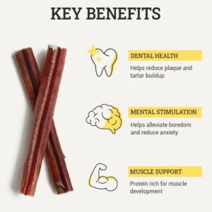 100% Natural 6-inch Thin Bully Sticks by Sancho and Lola's (35 Pack) Healthy, High Protein Dog Chew - Natural Scent Dogs Love