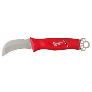 lineman’s blunt tip hawkbill knife w/stickwork 3in1 ring milwaukee 48-22-1923