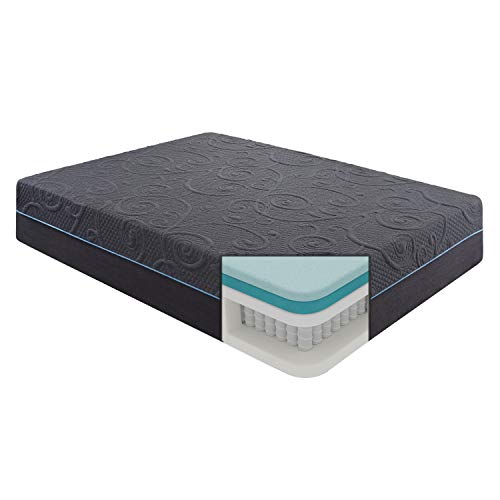 Lexicon Lyra 14-Inch Gel Hybrid Mattress, Queen, Gray