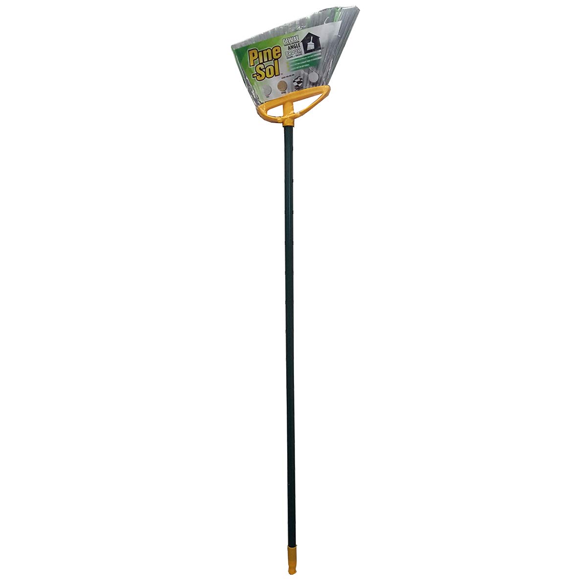 Pine-Sol Deluxe Corner Angle Broom with Metal Handle | Heavy-Duty Sweeper for Indoor/Outdoor Cleaning | Traps Both Solid Debris & Fine Dust