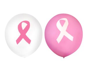 25 pieces pink ribbon balloon - breast cancer awareness balloons set - 10 inch size (13 white, 12 pink balloons)