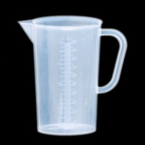 1L Plastic Graduated Beakers with Handles, Measuring Beaker 1000ml Plastic Measuring Cup