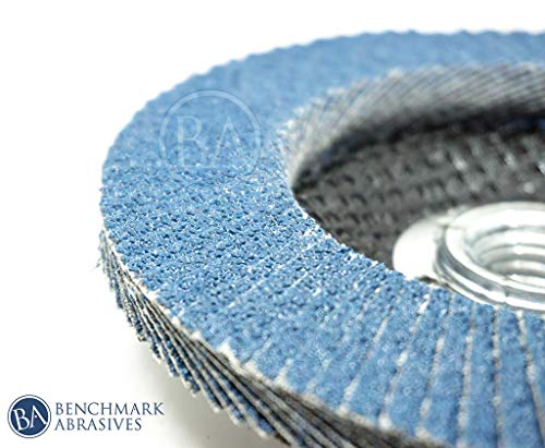 Benchmark Abrasives 4.5" x 5/8"-11 Premium High Density Jumbo Zirconia Type 29 Flap Discs 4 1/2 for Angle Grinder, Sanding Discs, Finishing - Grinding Wheels 4 1/2 Inch (10 Pack) - 60 Grit