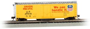 bachmann trains - 50' plug door track cleaning box car - union pacific® - n scale