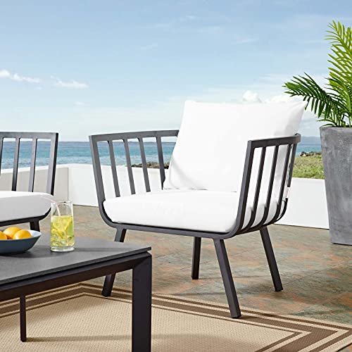 Modway Riverside Outdoor Furniture, Armchair, Gray White