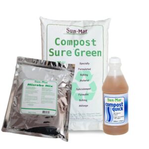 sun-mar compost kit: compost sure and microbe mix and compost quick cleaner