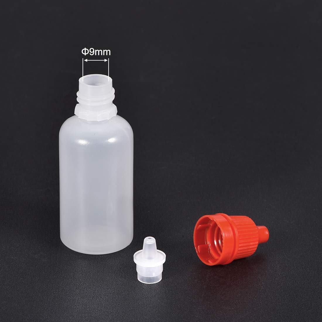 uxcell Plastic Dropper Bottles, 20ml/0.68 oz Empty Squeezable Dropper Bottle with Cap, Red, Pack of 5