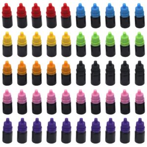 fzbnsrko 50pcs 5ml empty black plastic squeezable dropper bottles eye liquid dropper bottles with childproof cap,color in random