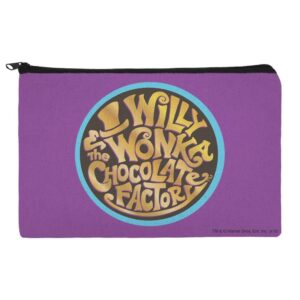 willy wonka and the chocolate factory logo pencil pen organizer zipper pouch case