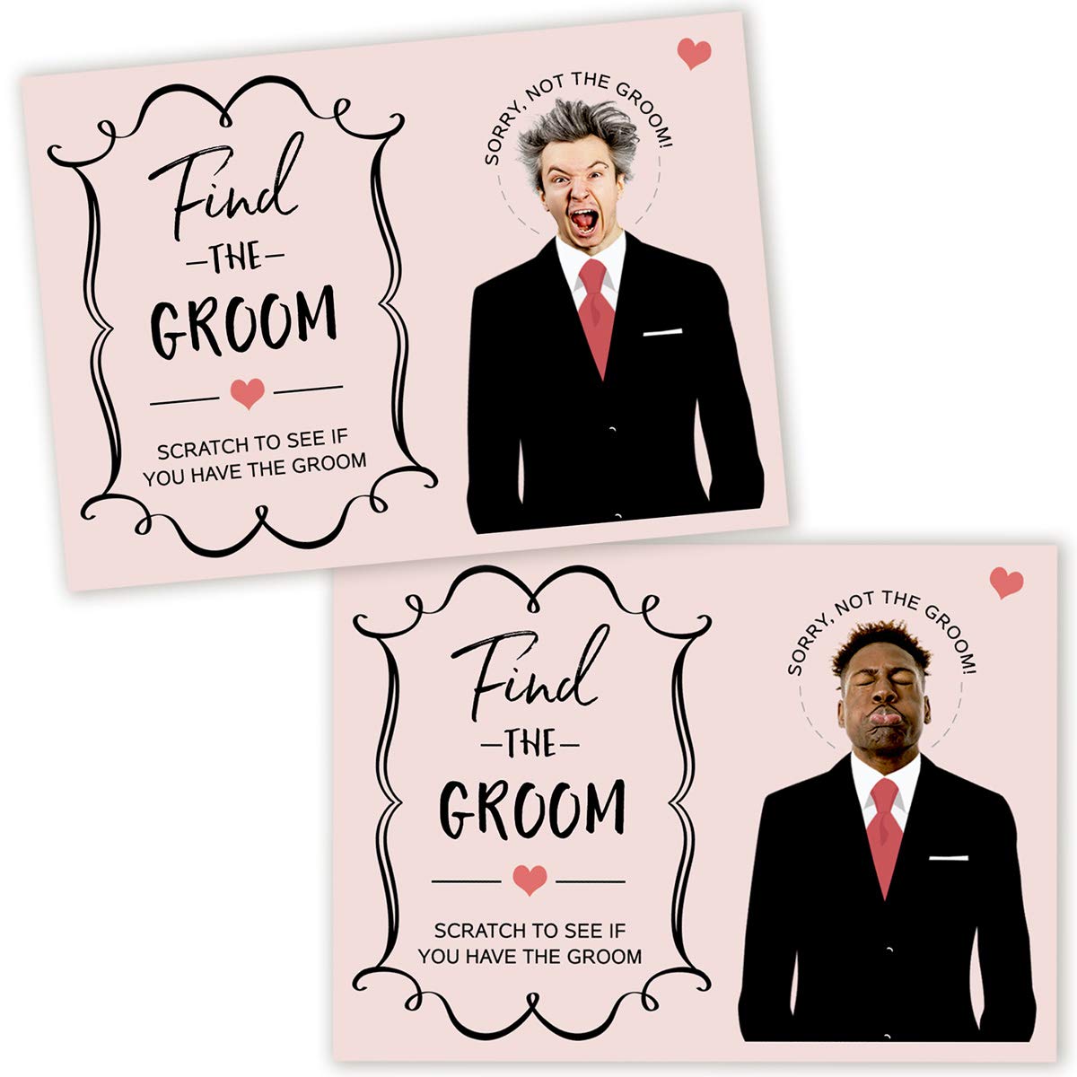 Printed Party Bridal Shower Games – Find The Groom Scratch Off Raffle, Fun Wedding Shower Game, 30 Cards and Stickers