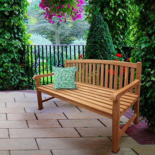 Seven Seas Teak Buenos Aires Outdoor Patio Oval Bench, 5 Foot, Made from Solid Teak Wood