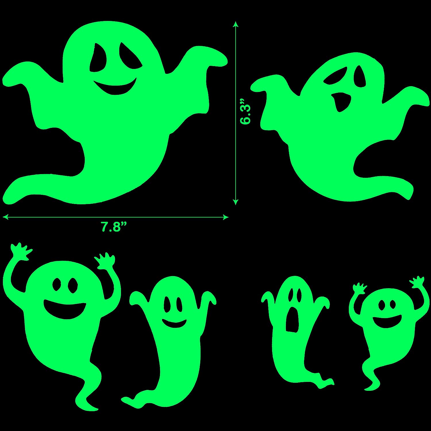 Outus 41 Pieces Halloween Glowing in The Dark Window Stickers Luminous Wall Stickers Set with Peeping Eyes Bat Ghost Design for Halloween Decoration, Various Styles