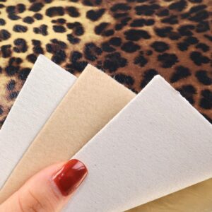 David angie Leopard Printed Faux Leather Sheet Metallic Burst Crack Synthetic Leather Fabric Assorted 6 PCS 7.7" x 12.9" (20 cm x 33 cm) for Hair Accessories DIY Crafts Making (Leopard Pattern B)