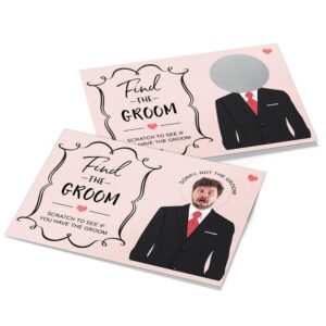 Printed Party Bridal Shower Games – Find The Groom Scratch Off Raffle, Fun Wedding Shower Game, 30 Cards and Stickers