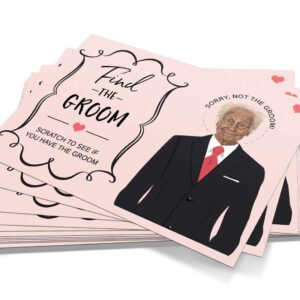 Printed Party Bridal Shower Games – Find The Groom Scratch Off Raffle, Fun Wedding Shower Game, 30 Cards and Stickers