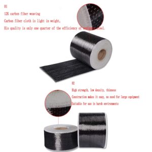 SOFIALXC Carbon Fiber Fabrics Cloth Sheet 300g/m²,30cmx333cm/0.98ft x10.9ft