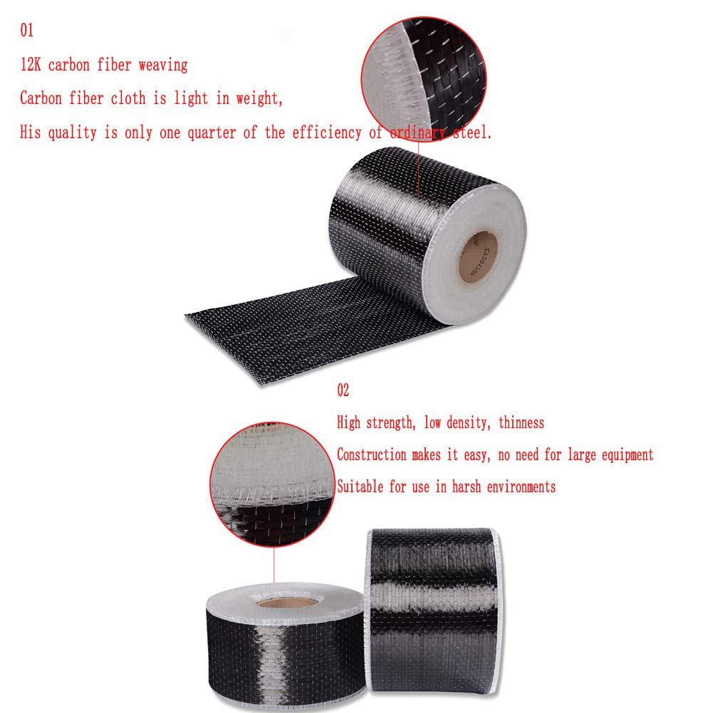 SOFIALXC Carbon Fiber Fabrics Cloth Sheet 300g/m²,30cmx333cm/0.98ft x10.9ft