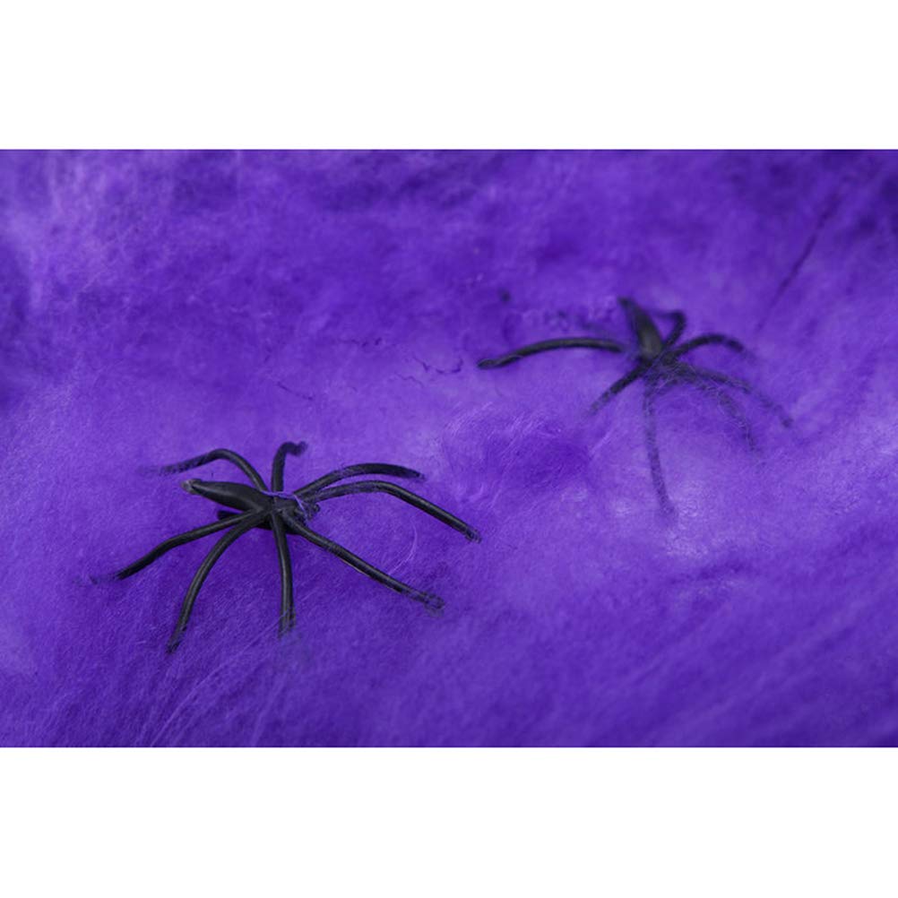 TOYANDONA 5 Sets Halloween Spider Web Stretch Cobweb Spooky Spider Webbing with 2 Fake Spiders for Halloween Decorations