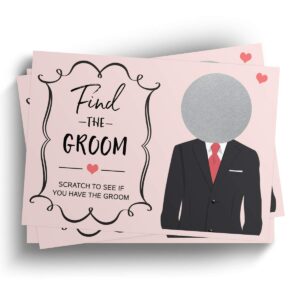 Printed Party Bridal Shower Games – Find The Groom Scratch Off Raffle, Fun Wedding Shower Game, 30 Cards and Stickers