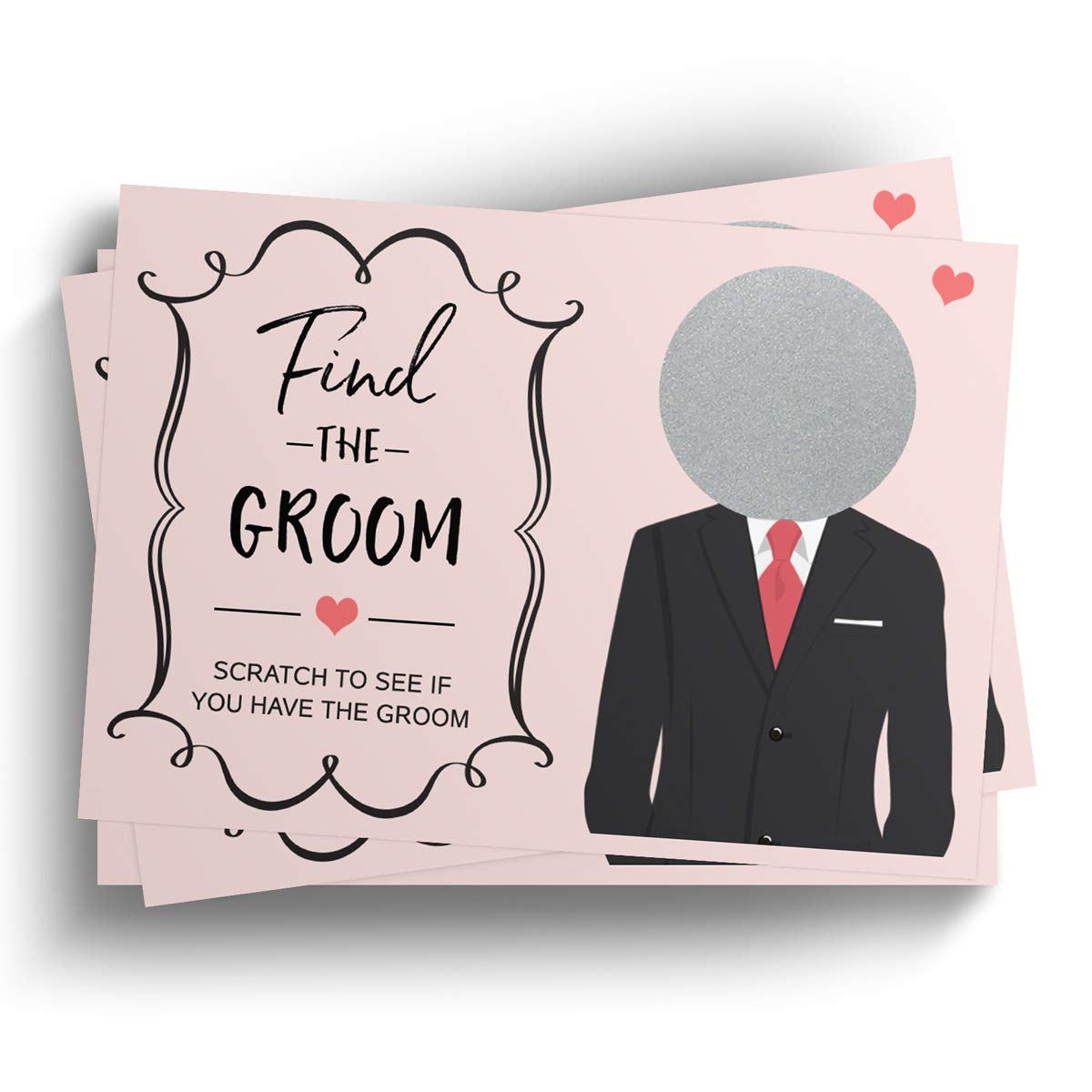 Printed Party Bridal Shower Games – Find The Groom Scratch Off Raffle, Fun Wedding Shower Game, 30 Cards and Stickers