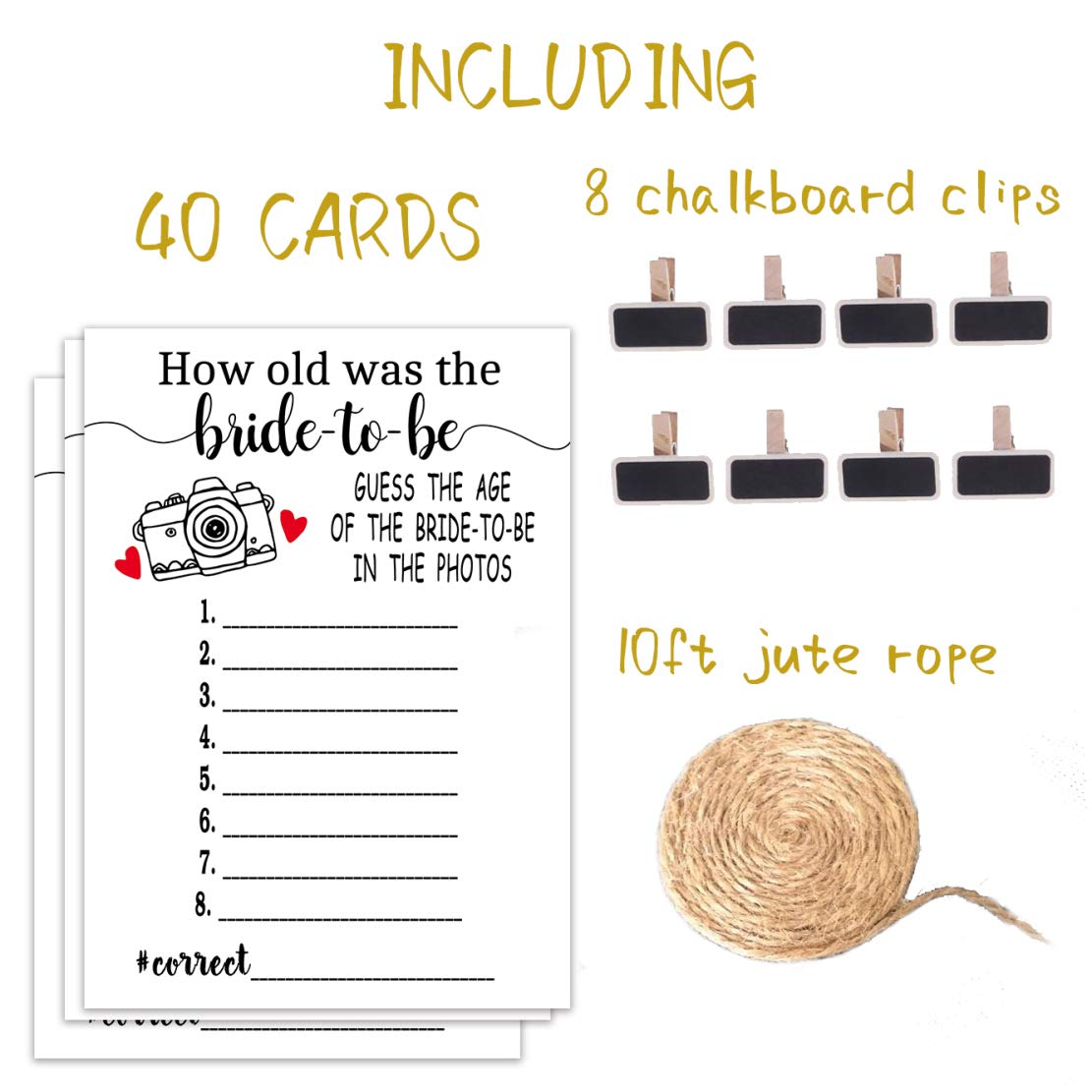 ukebobo Bridal Shower Games - How Old is The Bride Wedding Shower Games for Guests - Bachelorette Party Games for 40 Guests