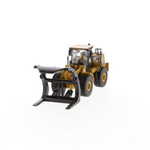 CAT Caterpillar 972M Wheel Loader with Log Fork and Operator High Line Series 1/87 (HO) Scale Diecast Model by Diecast Masters 85950