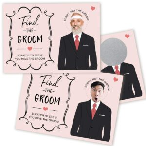 printed party bridal shower games – find the groom scratch off raffle, fun wedding shower game, 30 cards and stickers