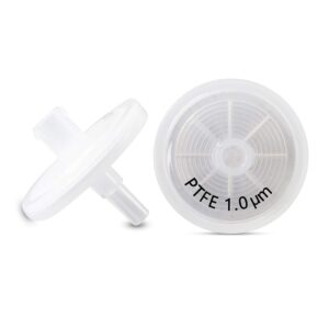 ptfe syringe filters [wettability: hydrophobic] 25mm diameter 1.0 μm pore size laboratory filtration by allpure biotechnology (pack of 100) (hydrophobic ptfe, 1.0 μm)