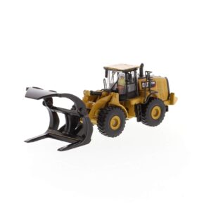 CAT Caterpillar 972M Wheel Loader with Log Fork and Operator High Line Series 1/87 (HO) Scale Diecast Model by Diecast Masters 85950