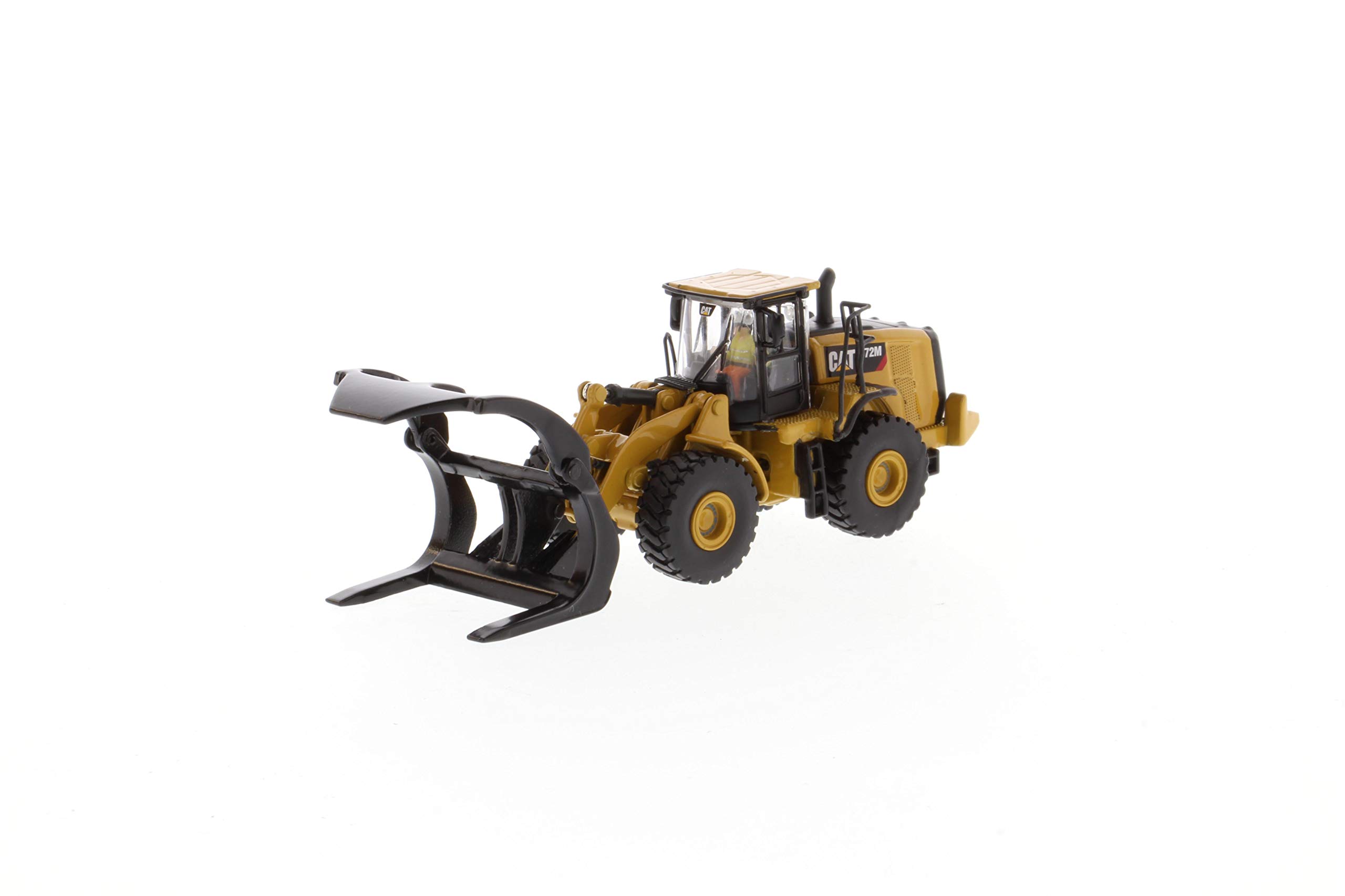 CAT Caterpillar 972M Wheel Loader with Log Fork and Operator High Line Series 1/87 (HO) Scale Diecast Model by Diecast Masters 85950