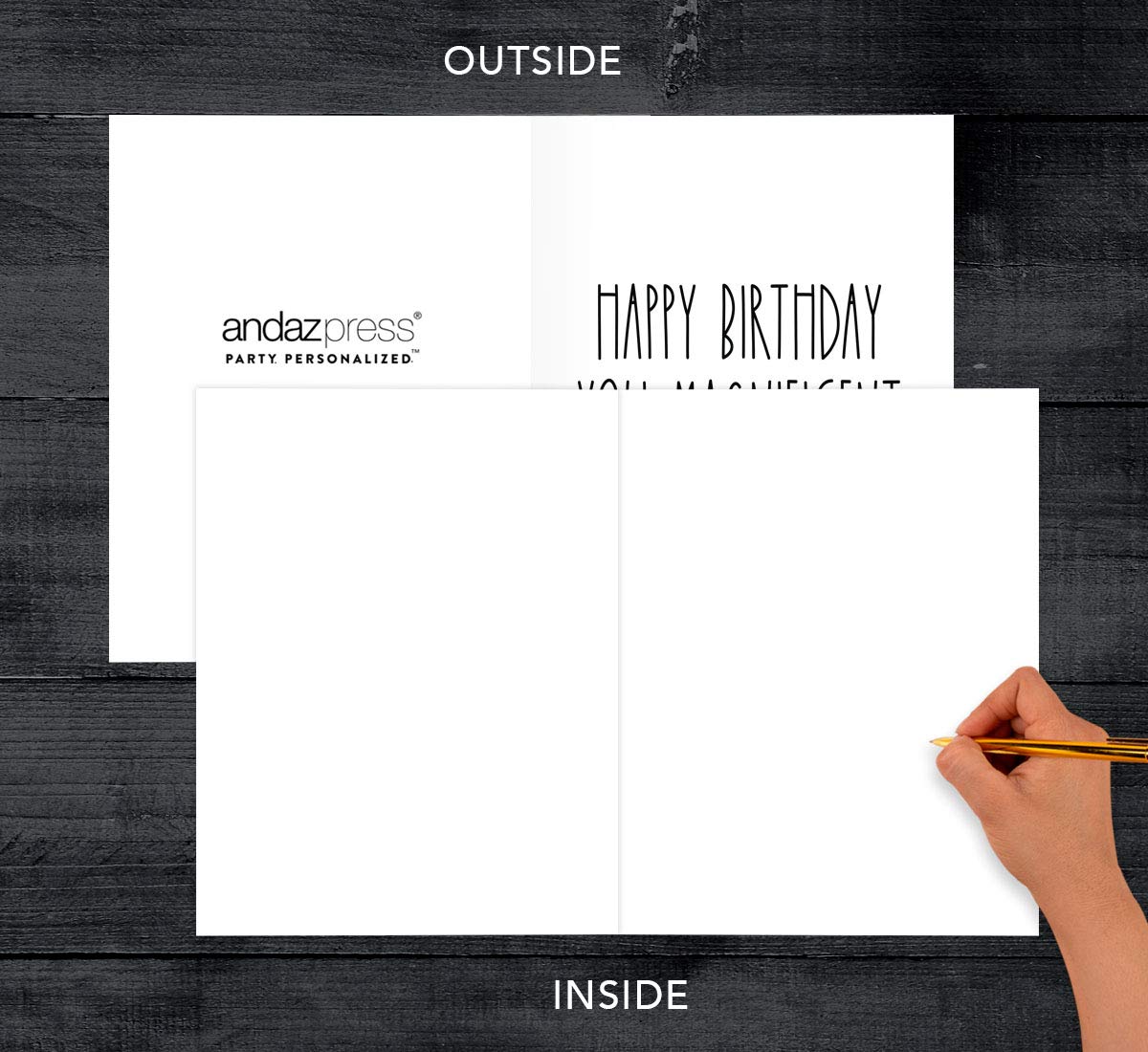 Andaz Press Funny Jumbo Birthday Card With Envelope 8.5 x 11 inch, Greeting Card, Happy Birthday You Magnificent Bastard