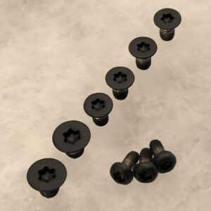 Black Scale, Pivot & Pocket Clip Screws for Spyderco Manix 2 G10 Handle Set of 9