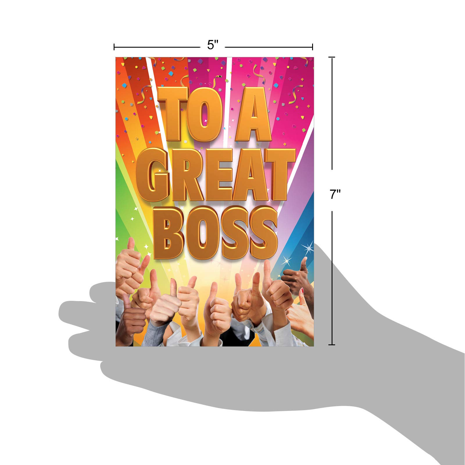 NobleWorks - Boss's Day Greeting Card with Envelope - Boss Appreciation, Gratitude Notecard for Manager, Work - Great Boss C5862BOG