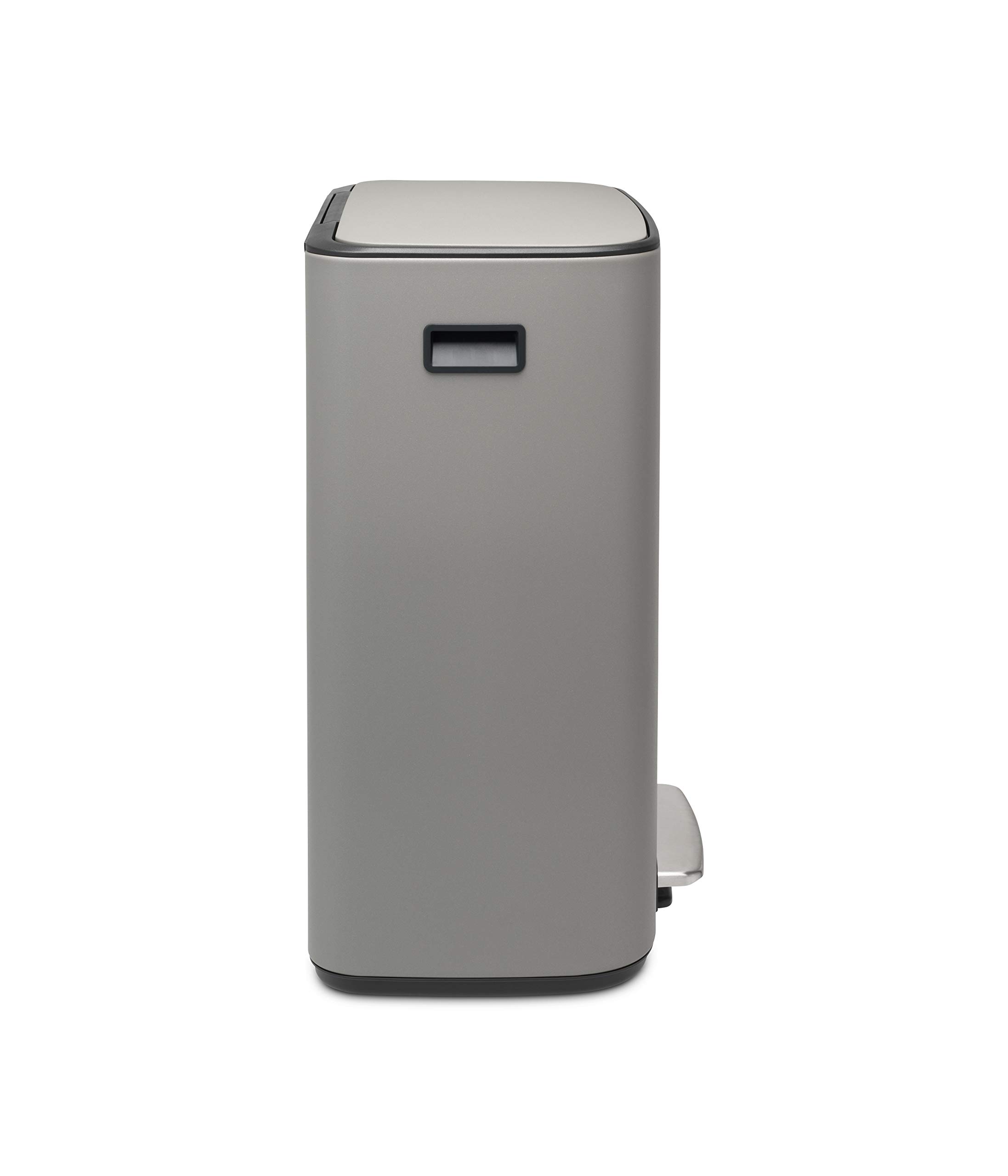 Brabantia Bo Step-On Pedal Trash Can - 16 Gal Inner Bucket (Mineral Concrete Gray) Waste/Recycling Garbage Can, Removable Compartment