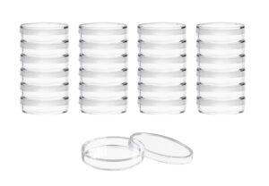 eisco 25pk disposable petri dish with lid - sterile - 35x15mm - polystyrene - triple vented - transparent